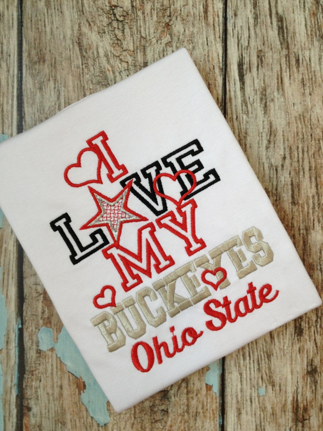I Love My Buckeyes Ohio State Shirt Buckeyes Girls Shirt Red Grey OSU ...