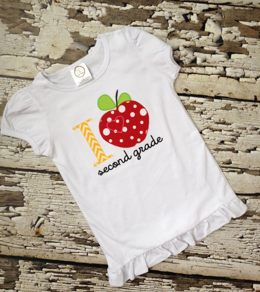 I Love 2nd Grade Shirt - Embroidered Second Grade Shirt - Back to ...