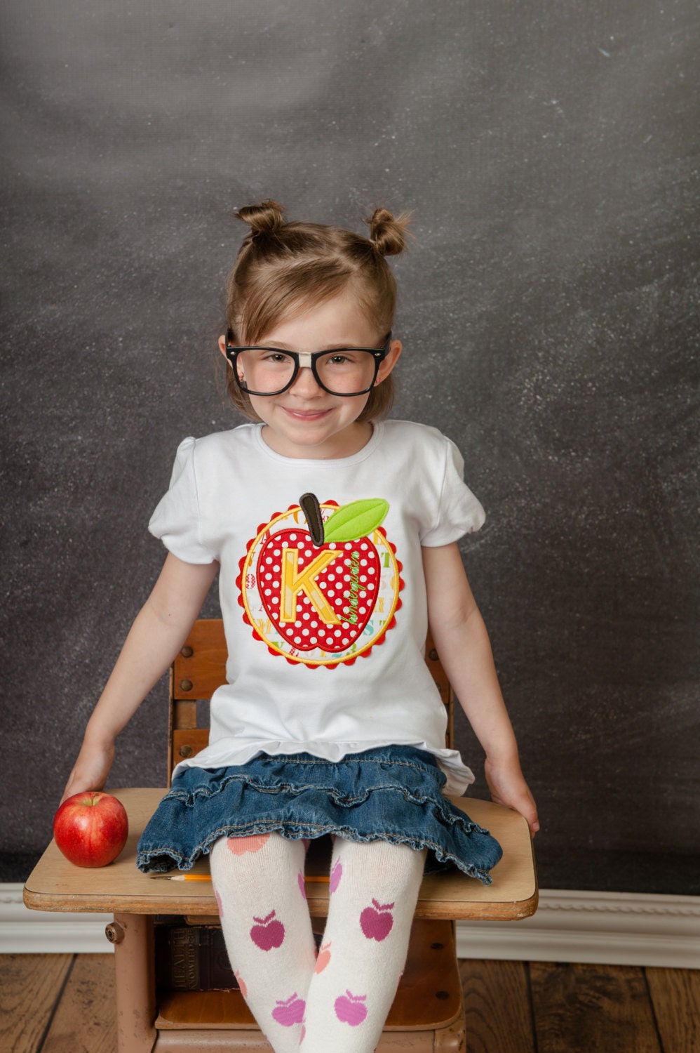 Embroidered Kindergarten Apple Shirt - Apple Back to School Shirt ...