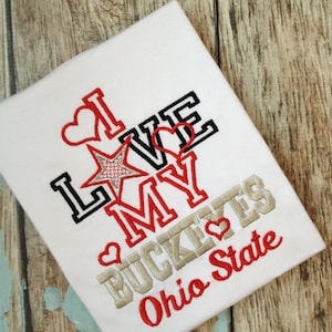 I Love My Buckeyes Ohio State Shirt Buckeyes Girls Shirt Red Grey OSU ...