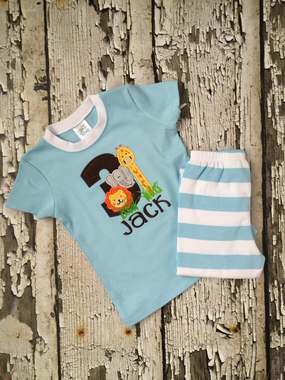 Animal Birthday Pajamas Zoo PJS Animal Pajamas | Etsy