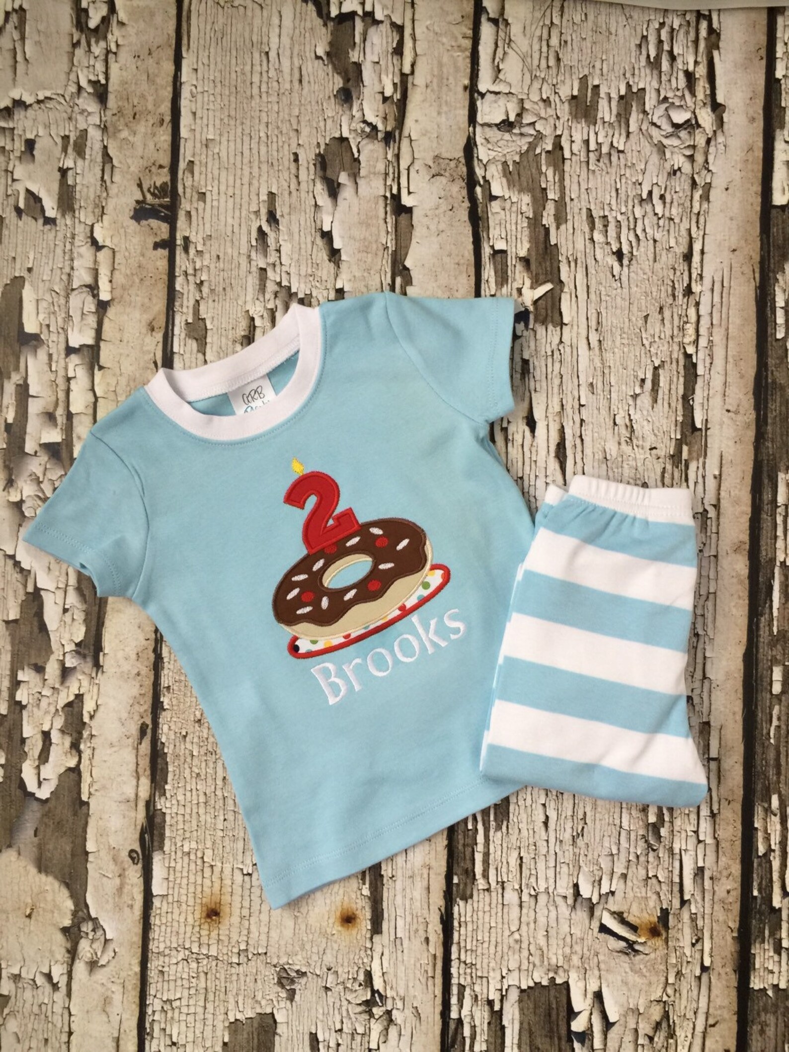 Boys Donut Birthday Pajamas Boys Breakfast Pajamas Donut | Etsy