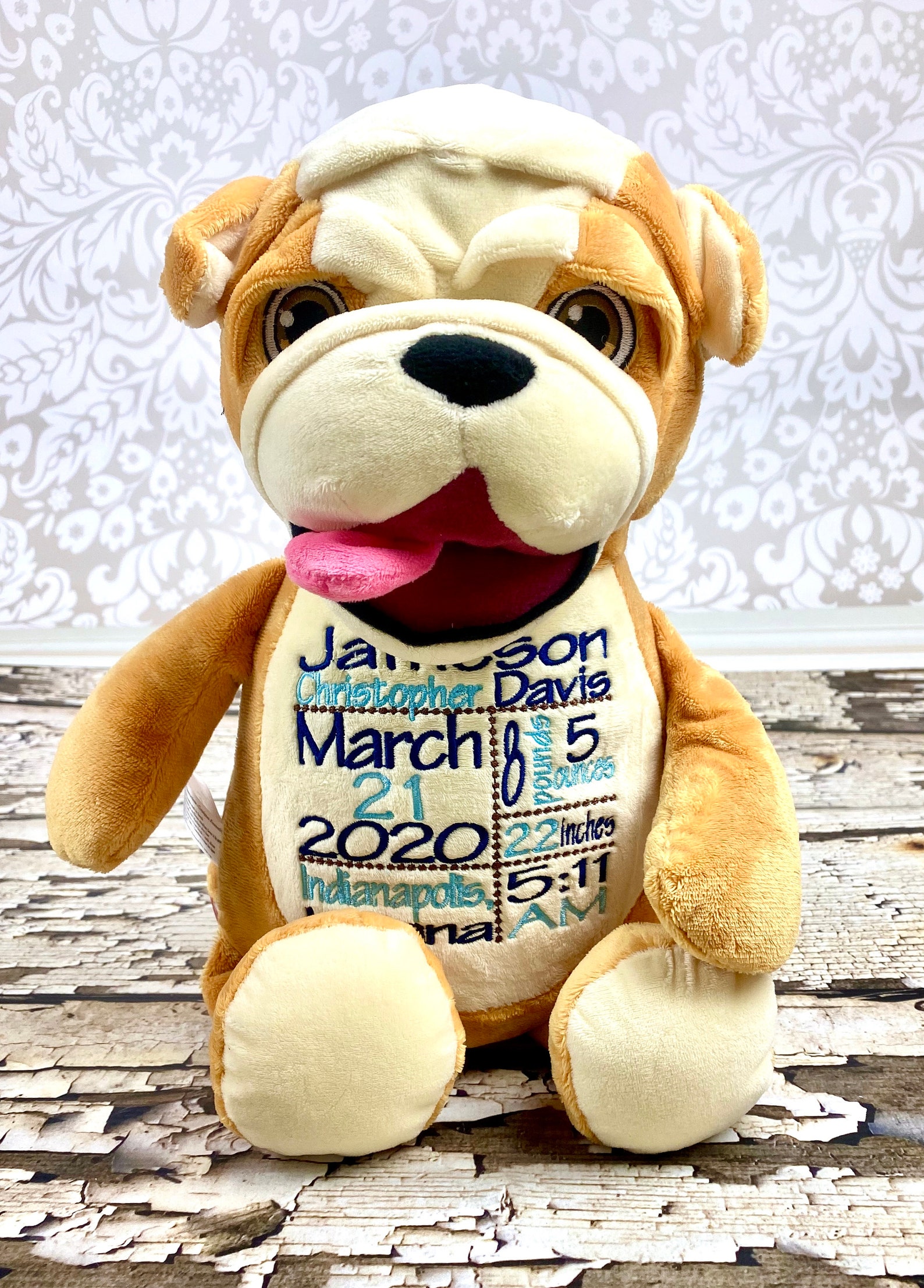 Birthday Announcement Stuffed Animal - Lion Embroidered Stuffed Animal ...