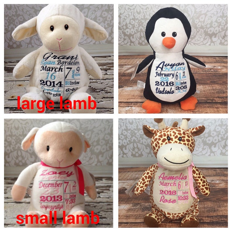 Personalized Stuffed Animal Birth Announcement Stuffed - Etsy