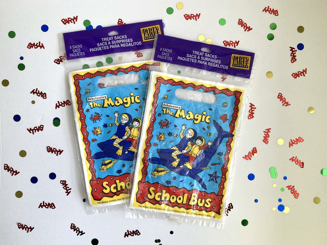 Vintage 1994 the Magic School Bus Party Favor Bags Scholastic Set of 16 ...