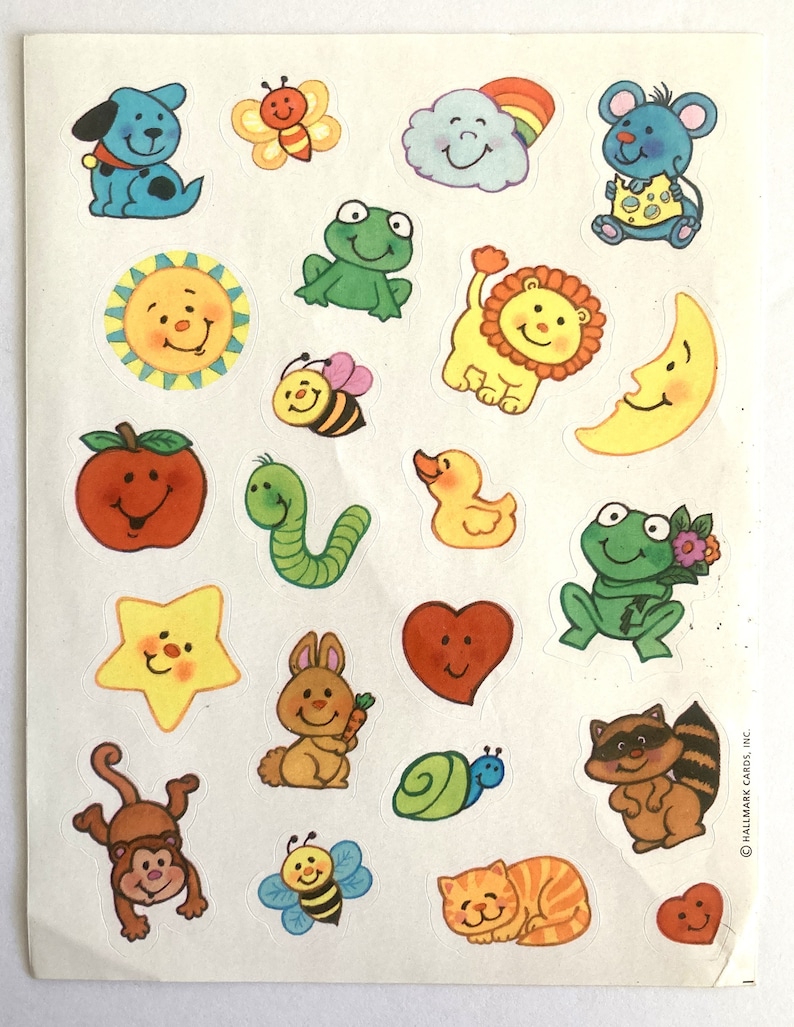 Vintage 90s Sticker Sheets: Hallmark, Barney, Race Cars, Teddy Bears - Etsy