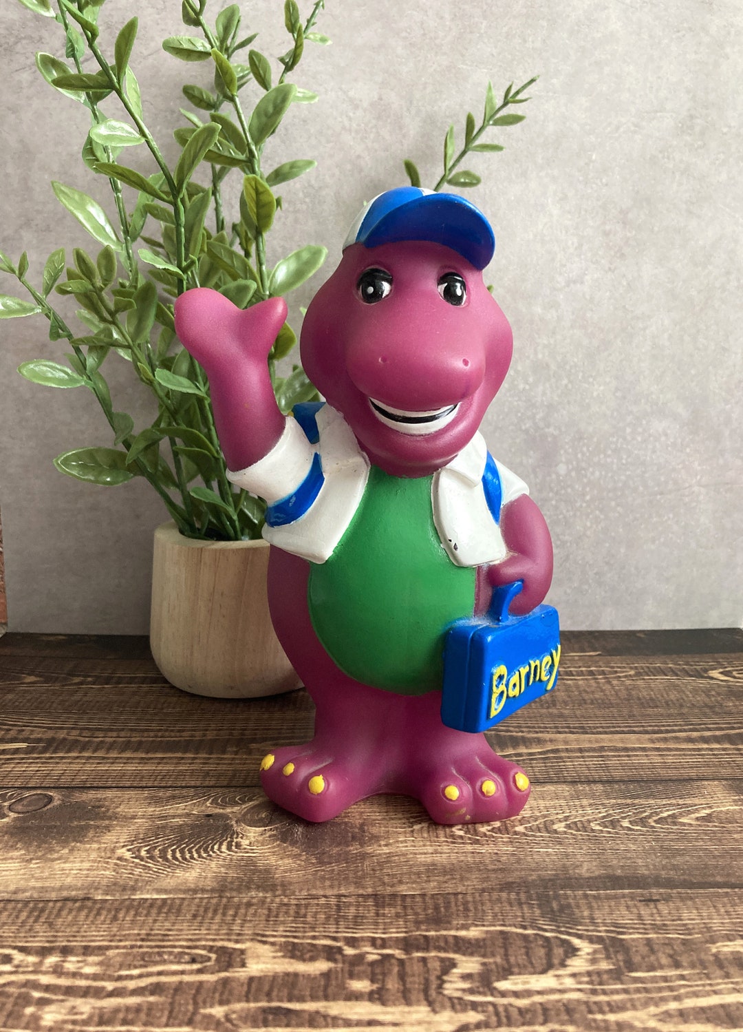 Vintage 1992 Barney Piggy Bank Back to School Barney the Purple ...