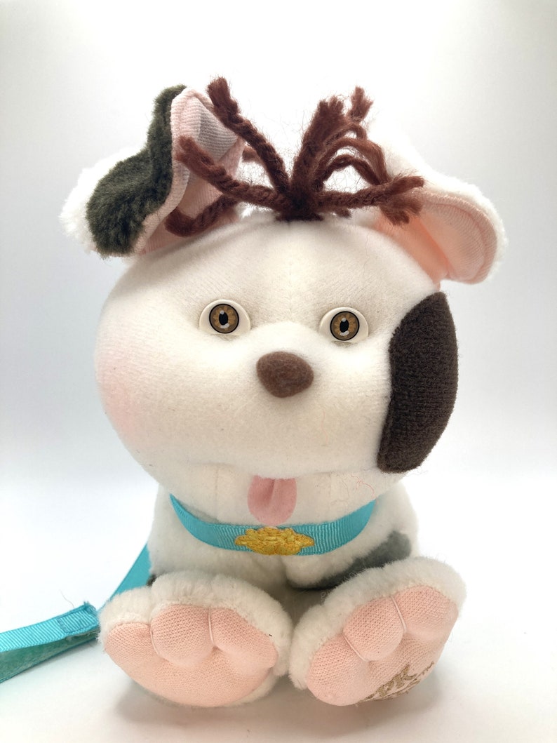 Vintage Cabbage Patch Kids Pets Plush Dog 1986 White Puppy With Brown ...
