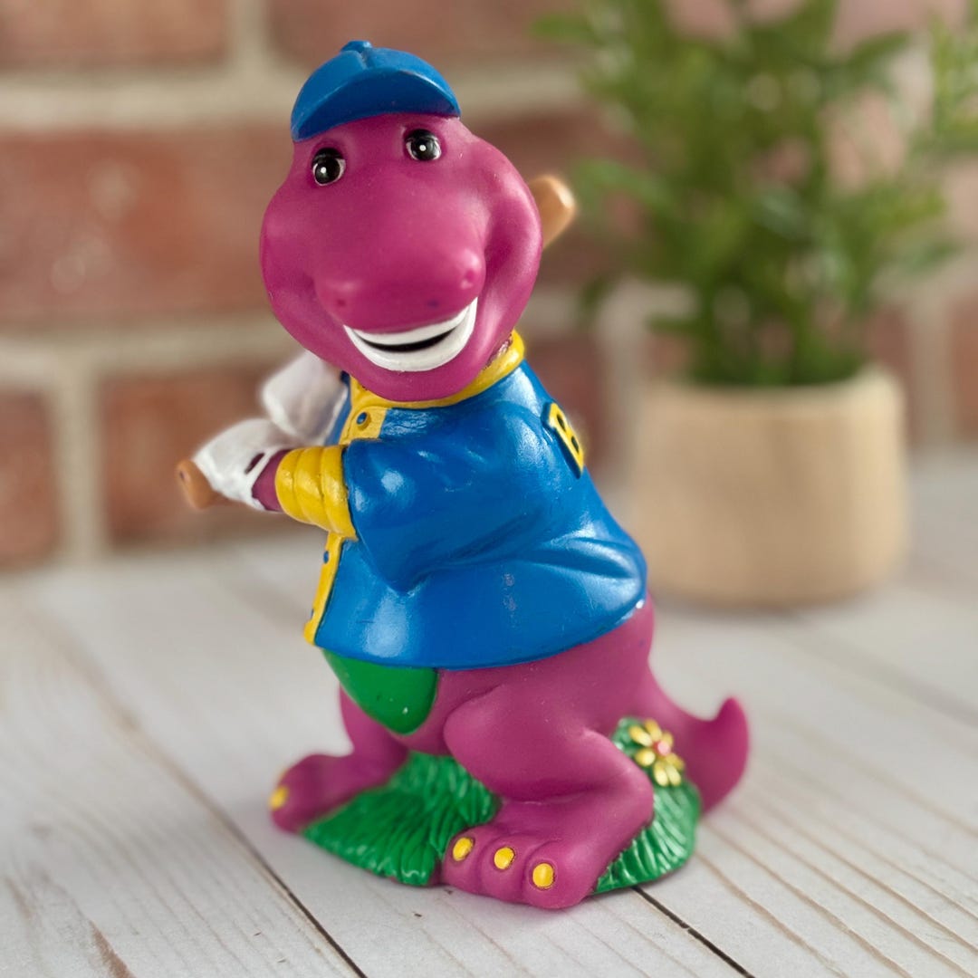 Vintage 1993 Barney Piggy Bank | Purple Dinosaur Coin Bank | 90s PBS ...