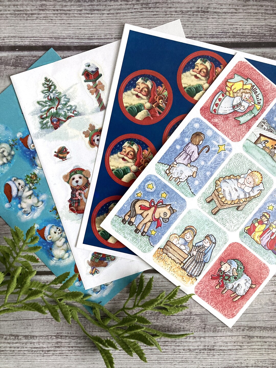Vintage Winter Christmas Stickers - 1990s Hallmark & American Greeting ...