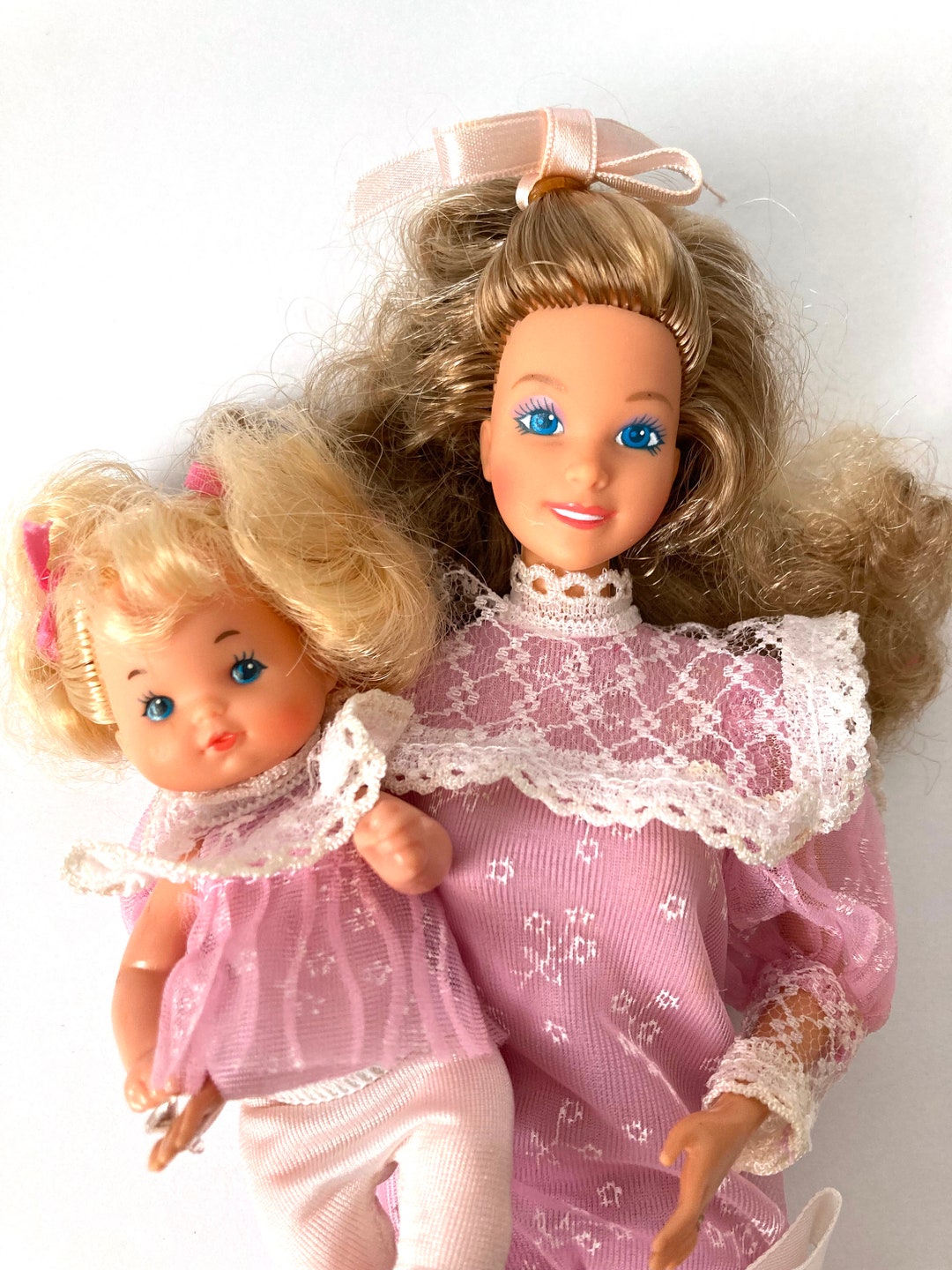 Vintage Mattel Heart Family Mom & Baby Girl - 1986 - Pink Dress - Etsy