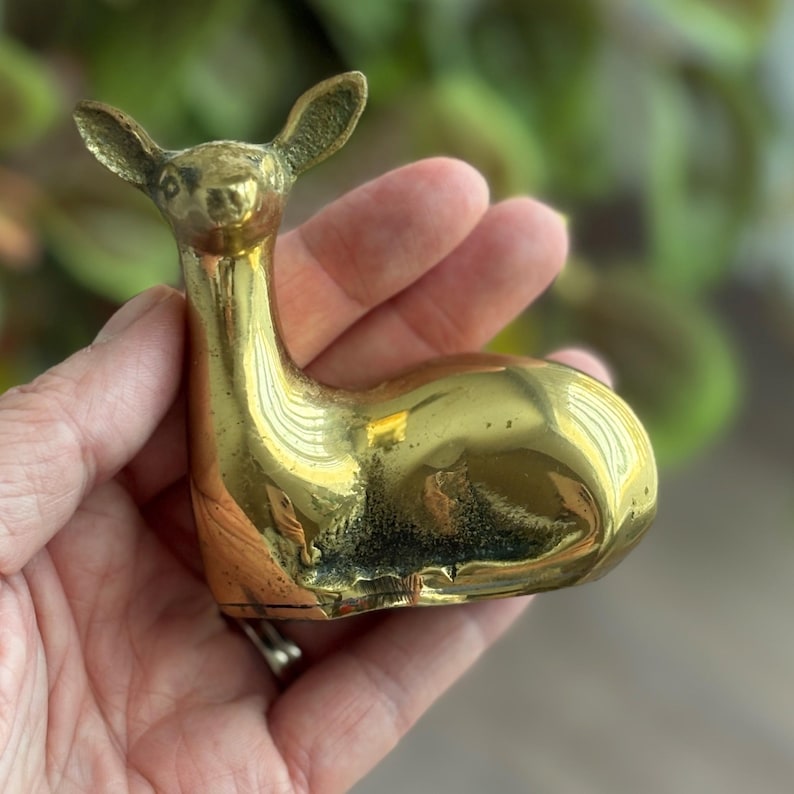 Vintage Brass Fawn Figurine • Korean-made Mid-century Modern Decor - Etsy