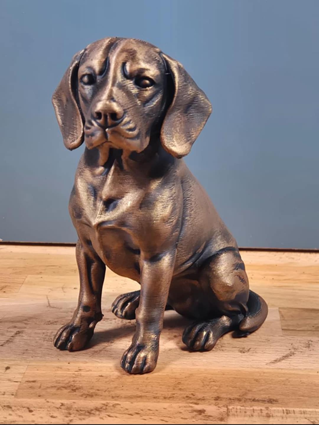 Antique Bronze Beagle Statue – 3D Printed Dog Sculpture – Decorative ...
