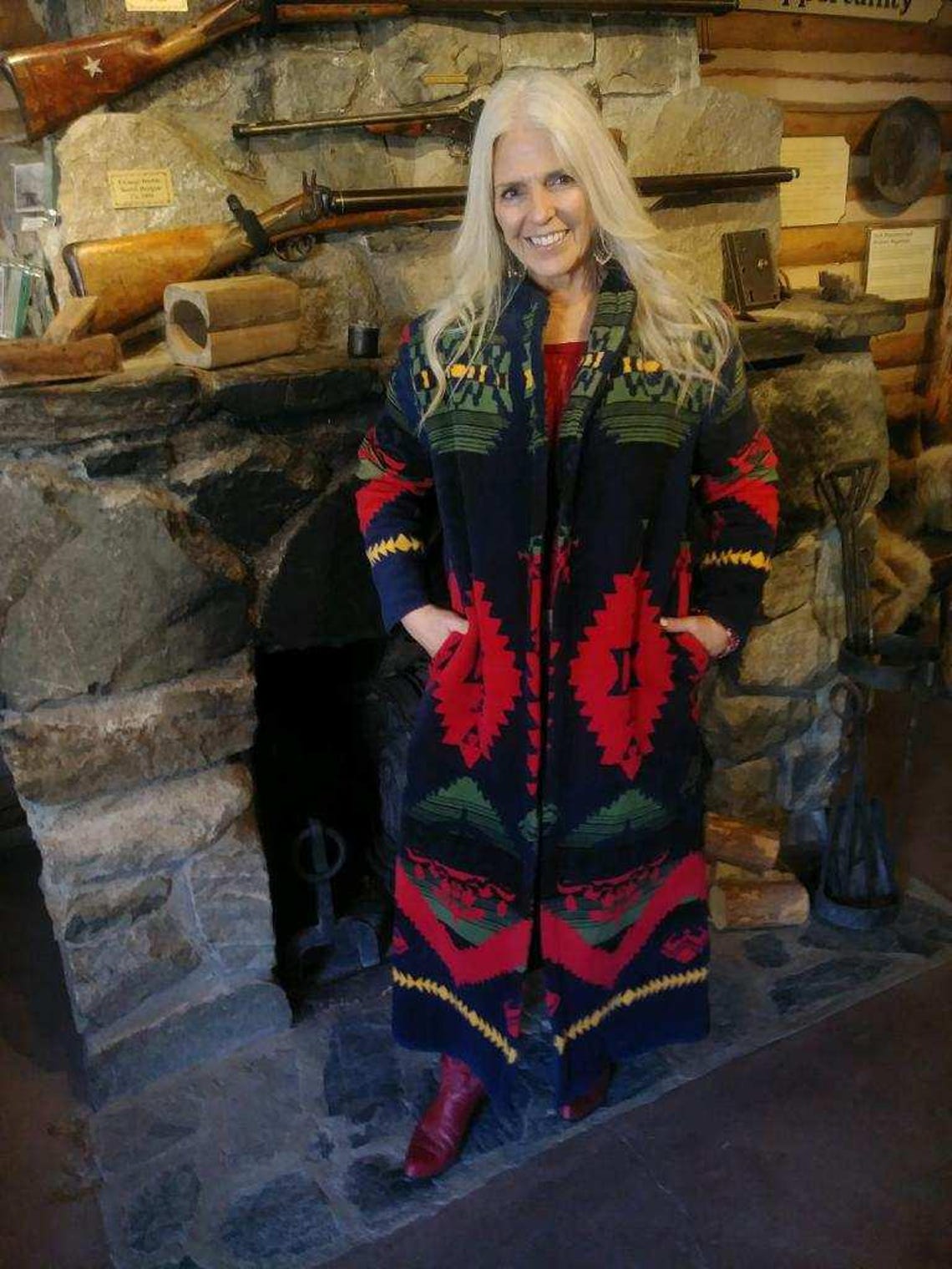 Woven Fleece Southwest Coat, Native American Inspired Outerwear - Etsy