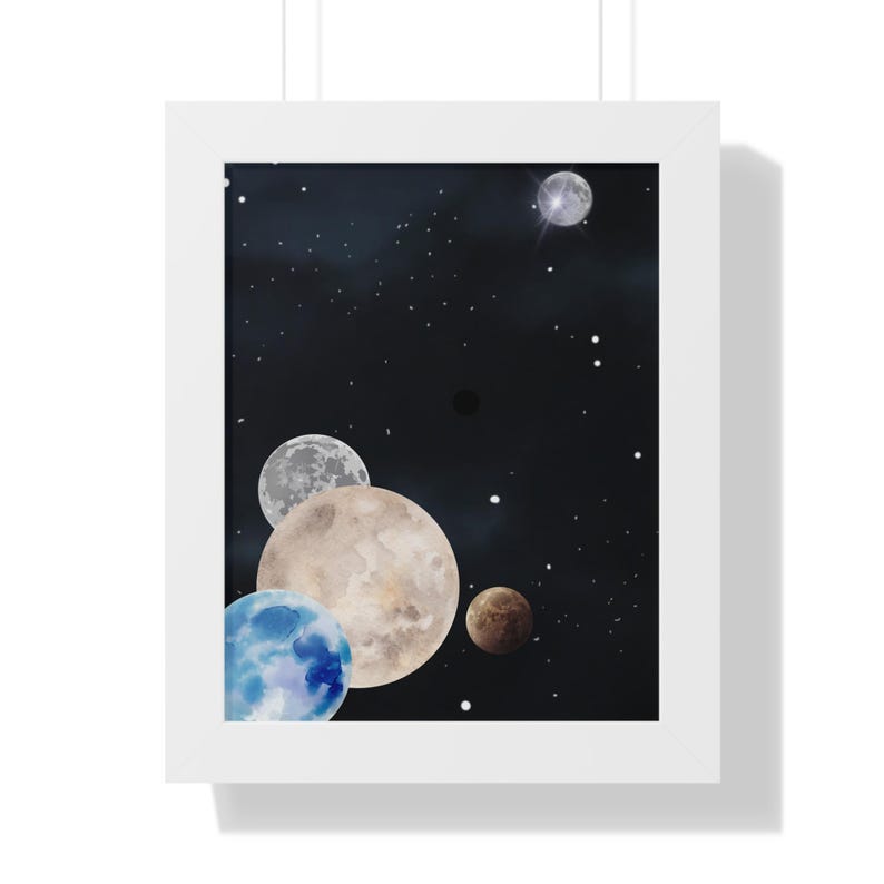 Celestial Planets Framed Vertical Poster | Space Wall Art - Etsy
