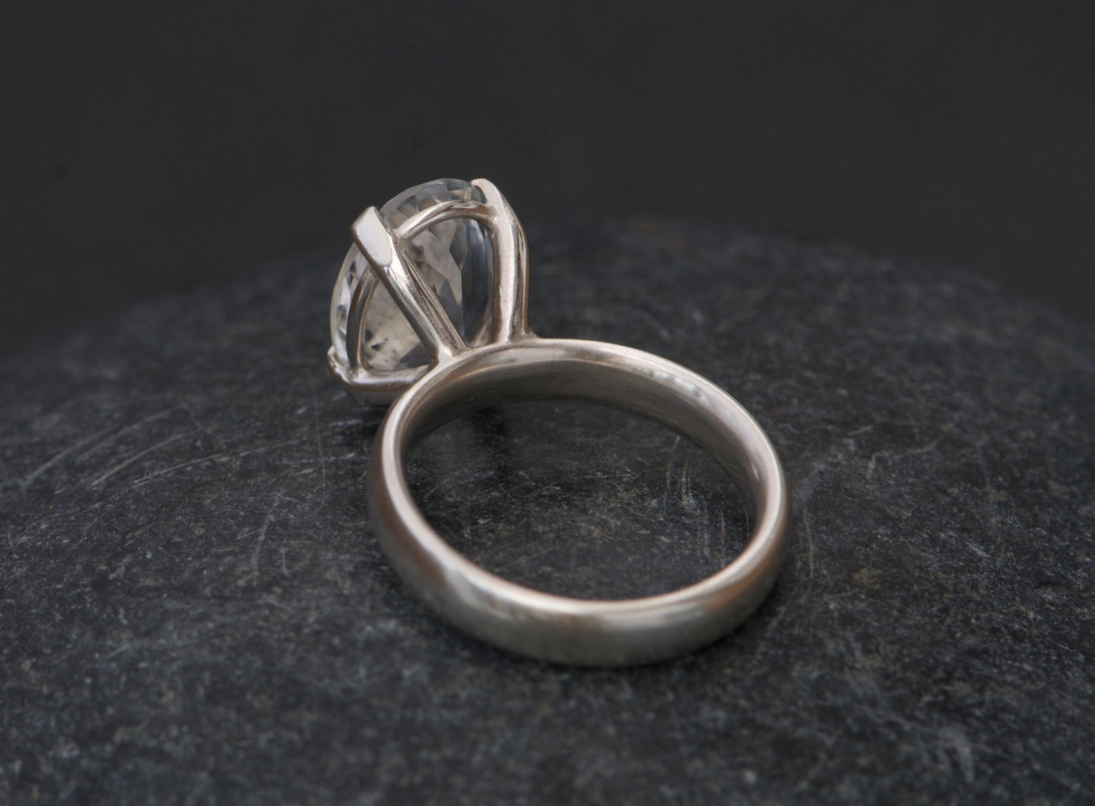 Big White Topaz Oval Engagement Ring Large White Topaz Ring | Etsy UK