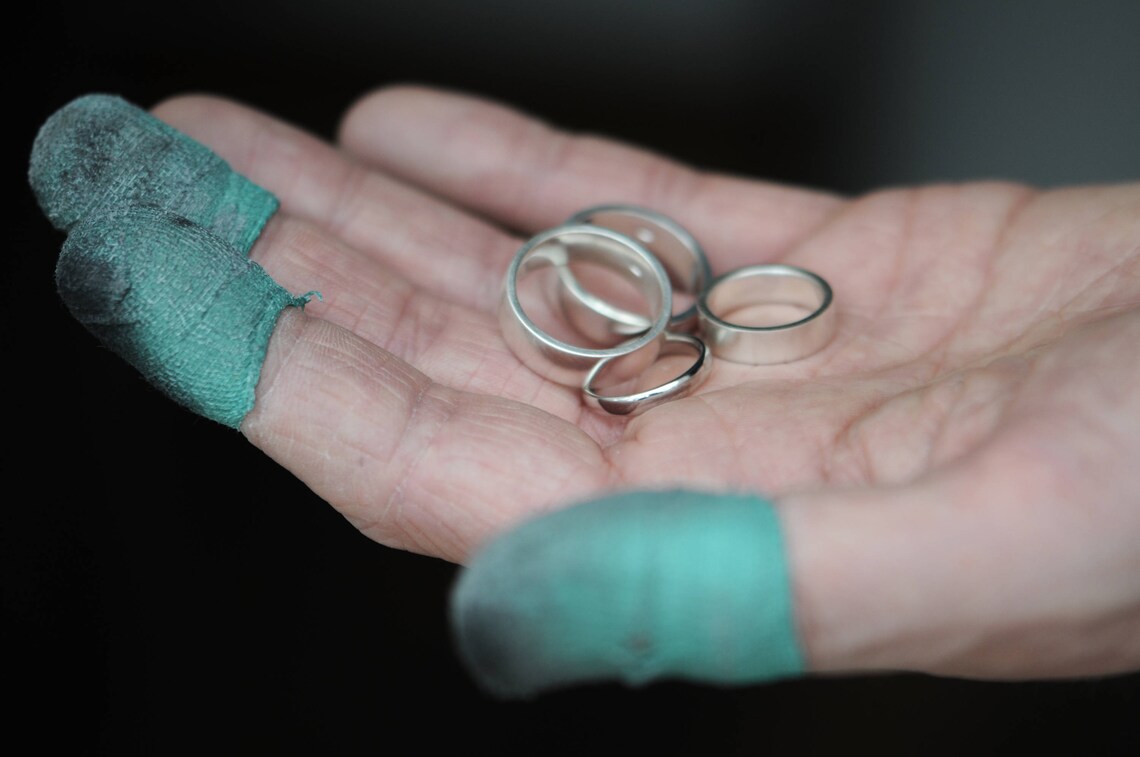 Plain Silver Wedding Band for Her Hand Made Wedding Ring in - Etsy