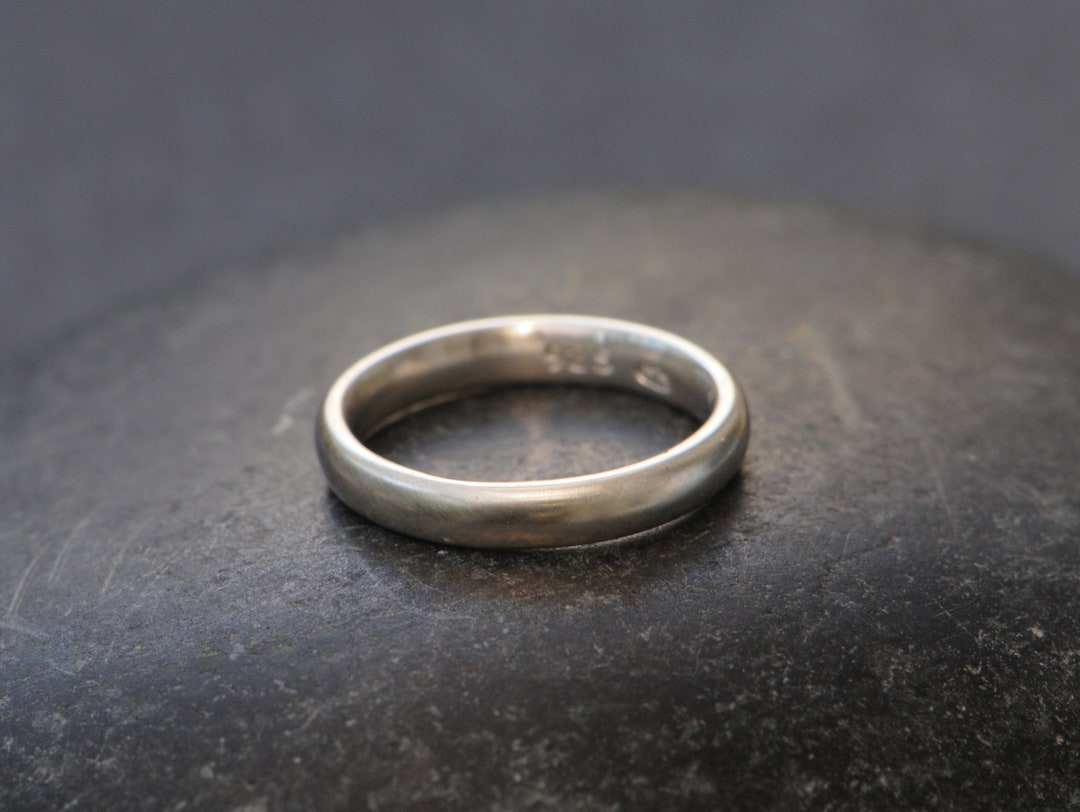 Plain Silver Wedding Band for Her, Hand Made Wedding Ring, Recycled ...