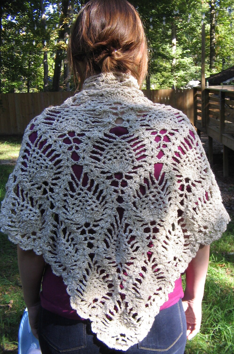Crochet Shawl, Large Shawl, Heavy Shawl, White Shawl, Pineapple - Etsy