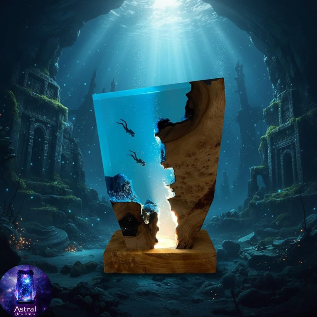 Epoxy Resin Ocean Lamp – Diver Table Light, Deep Sea Decor - Etsy UK