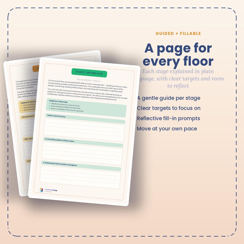 The DBT House Workbook, Printable DBT Stages of Recovery Exercise ...