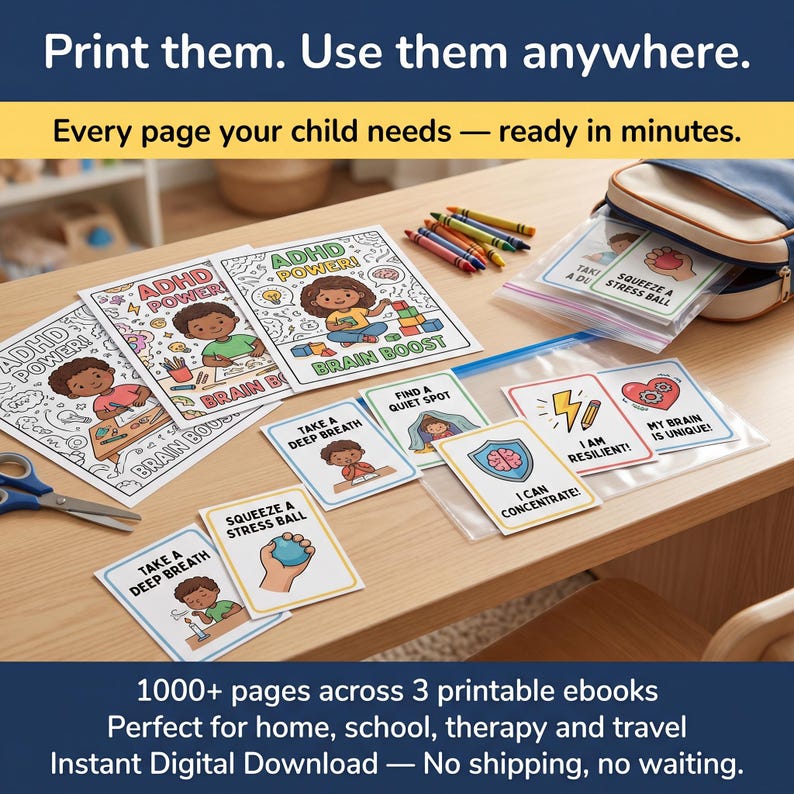 Ultimate ADHD Printable Bundle for Kids – 1000+ Coloring Pages, 250 ...