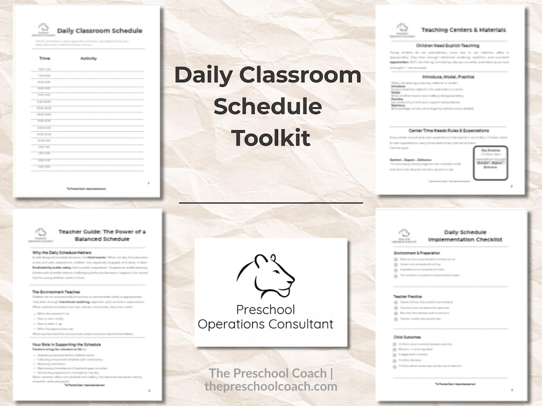 Preschool Classroom Schedule Toolkit, Daily Schedule Template, Teacher ...