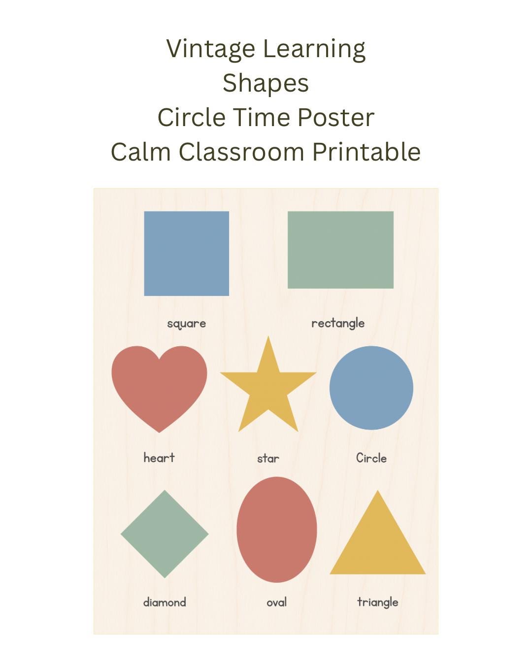 Vintage Learning Shapes Circle Time Poster | Calm Classroom Printable ...