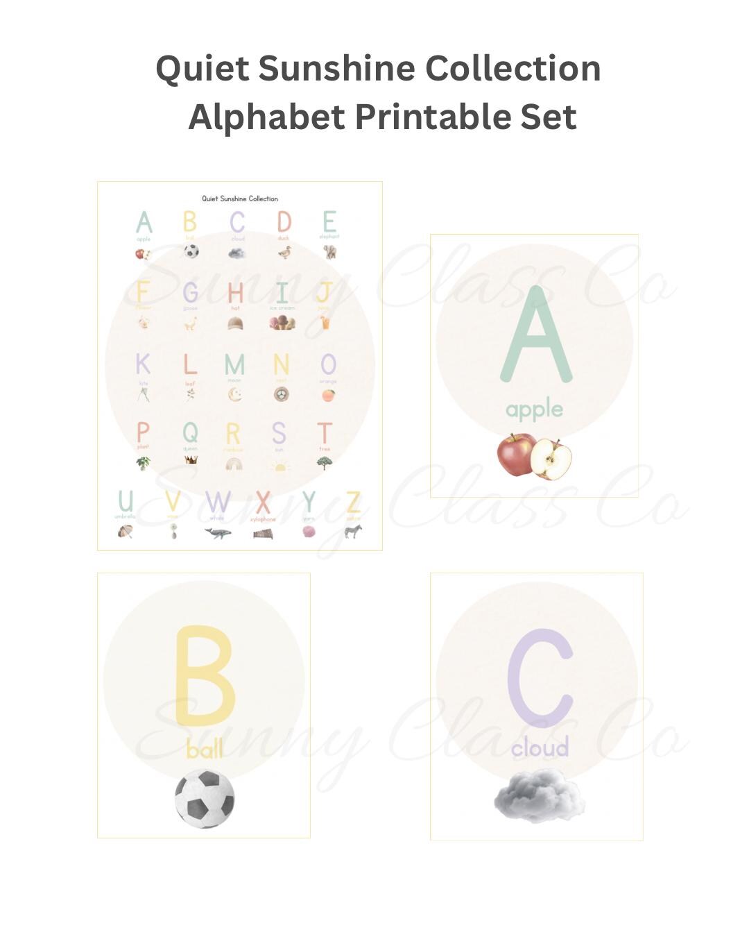Quiet Sunshine Alphabet Posters | ABC Classroom Decor (digital Download ...