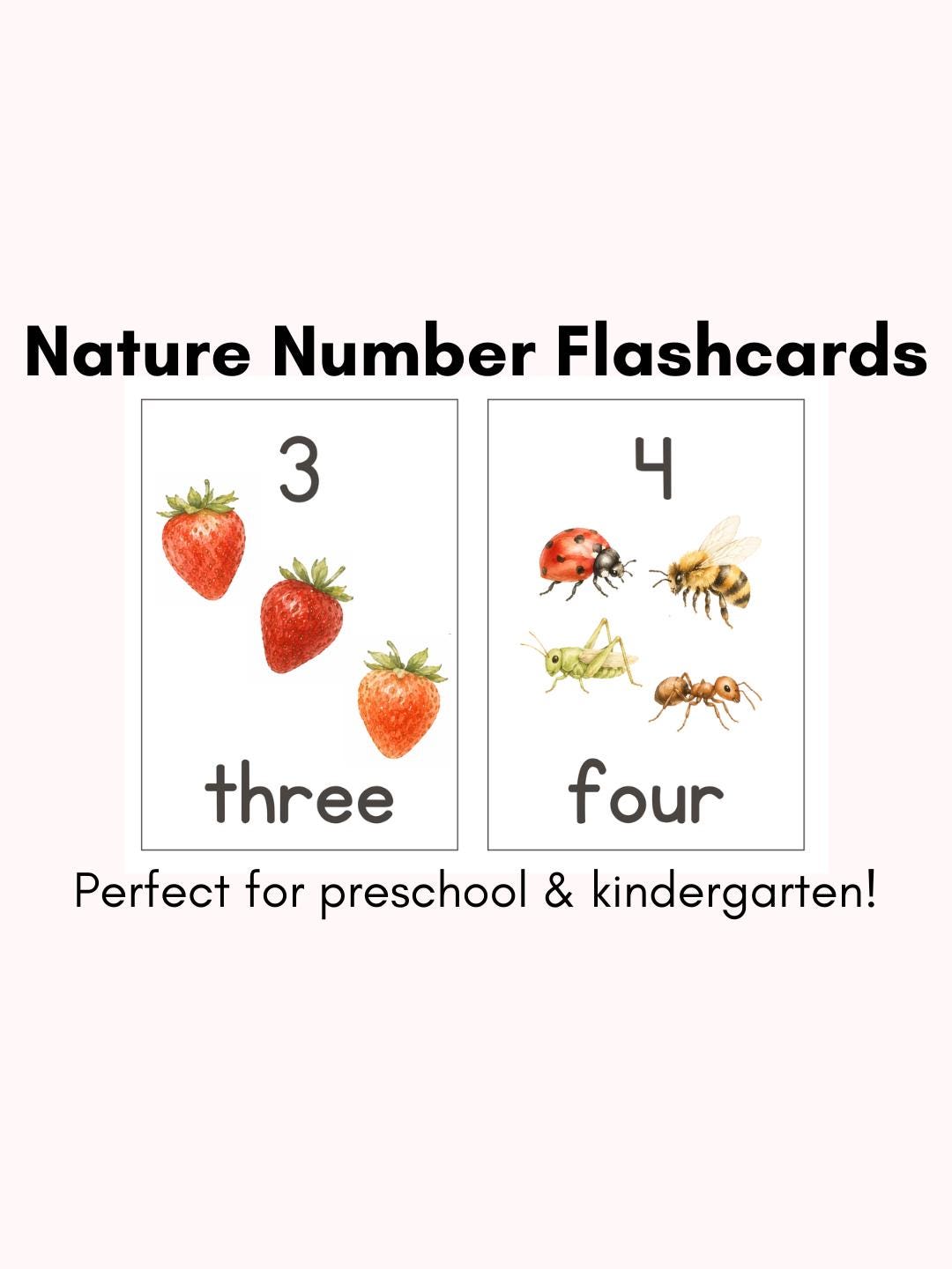 Nature Number Flashcards 1-10 Printable | Preschool Counting Cards ...
