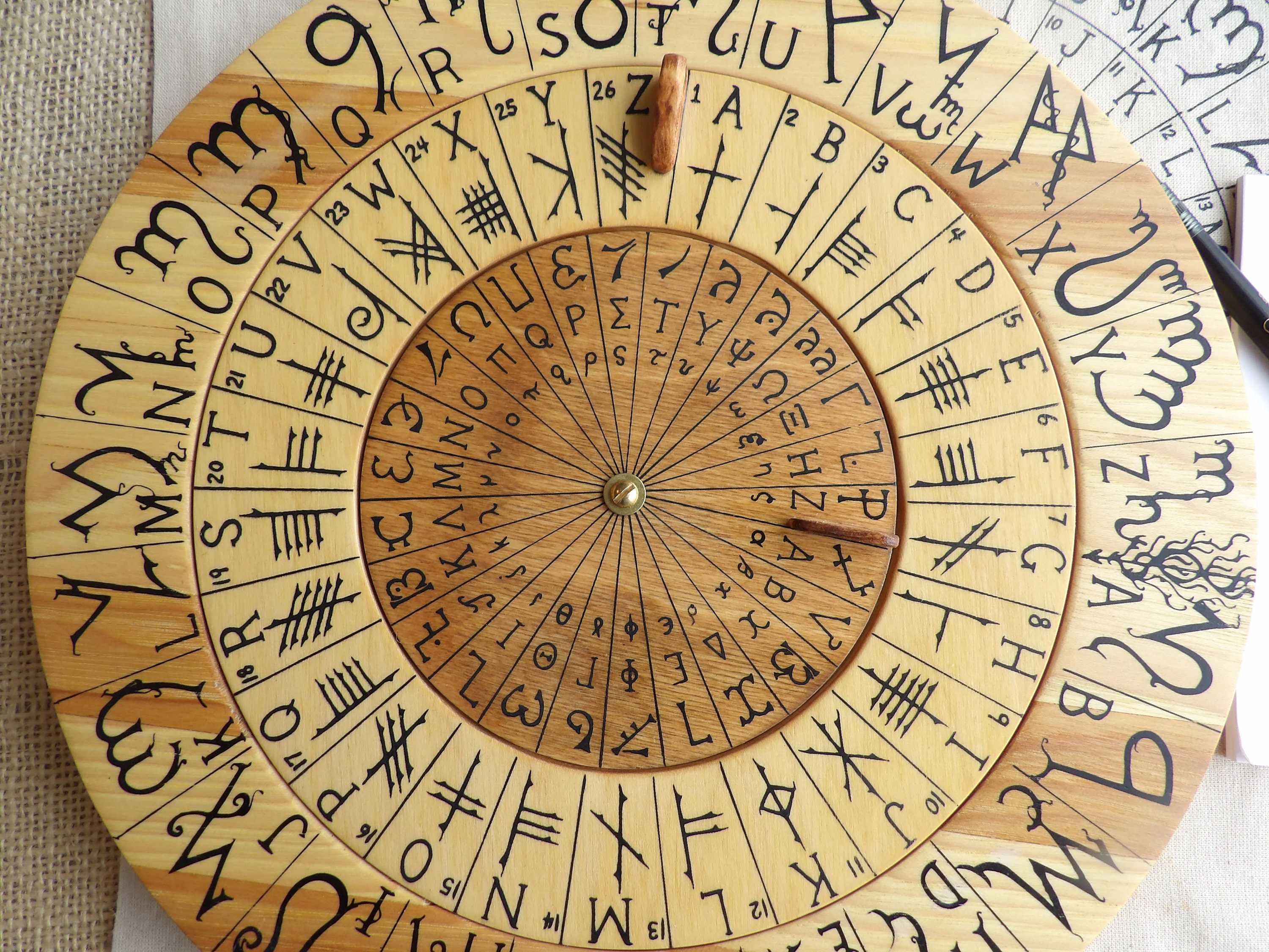 Cypher Wheel, Cipher Wheel, Theban, Ogham, Enochian, Runes, Secret ...