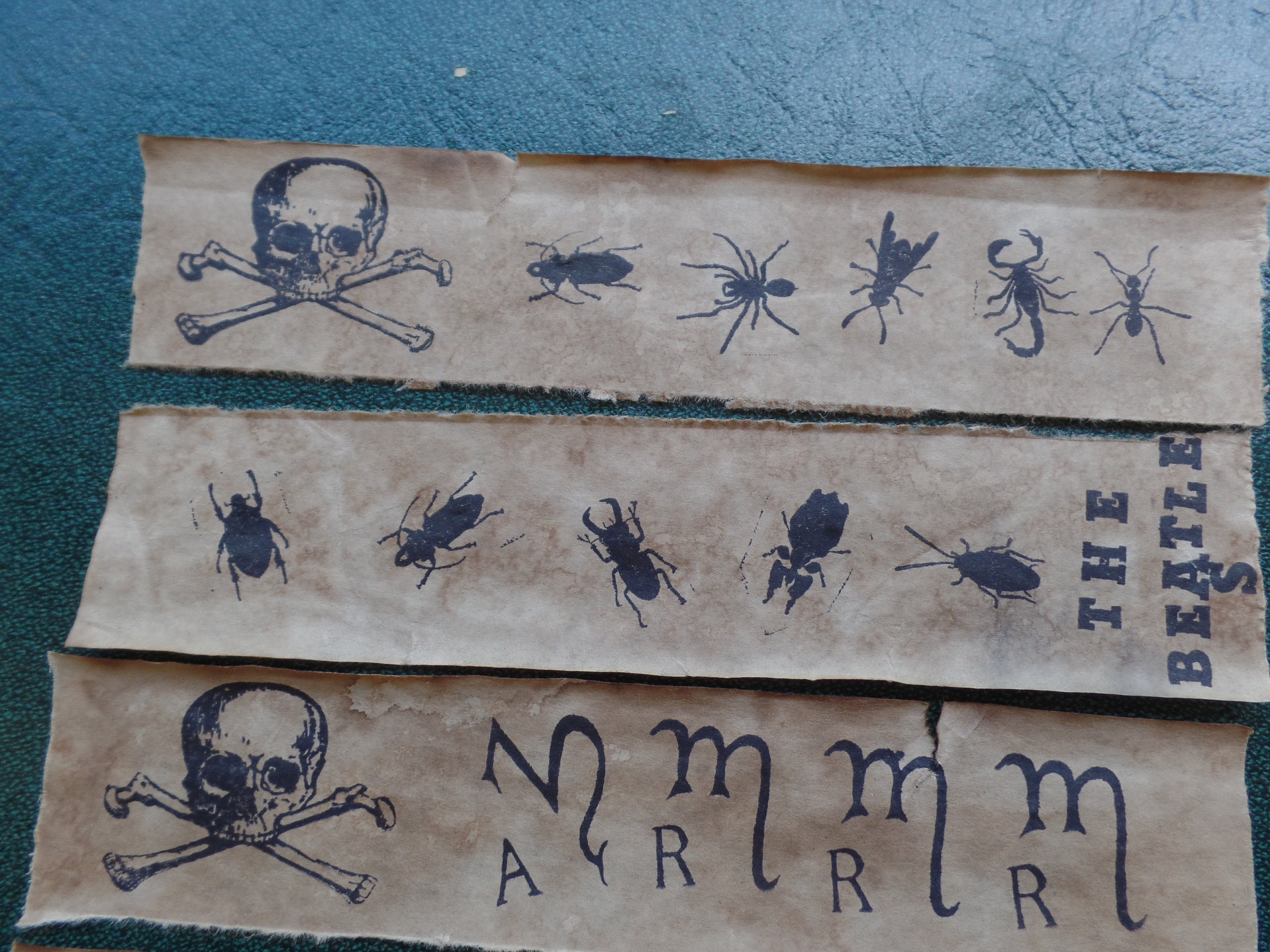 Book Marks Aged Paper Fun Bookmarks Bug Bookmark Theban - Etsy