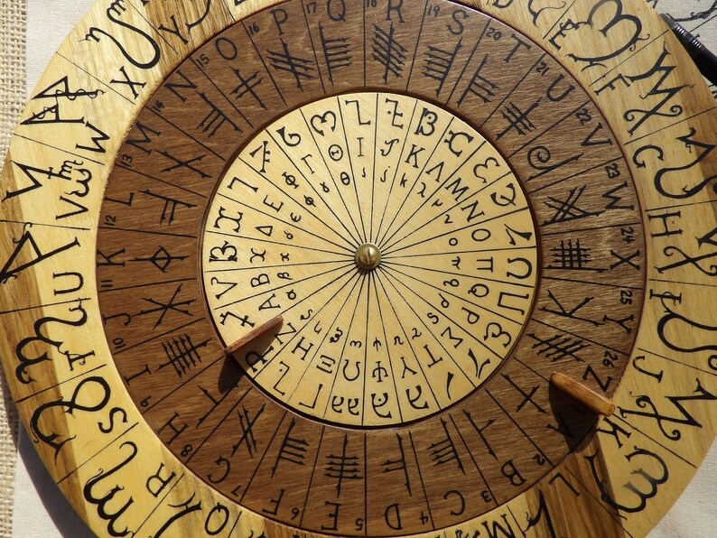 Cipher Wheel Cypher Wheel Wood Theban Ogham Enochian Rune | Etsy