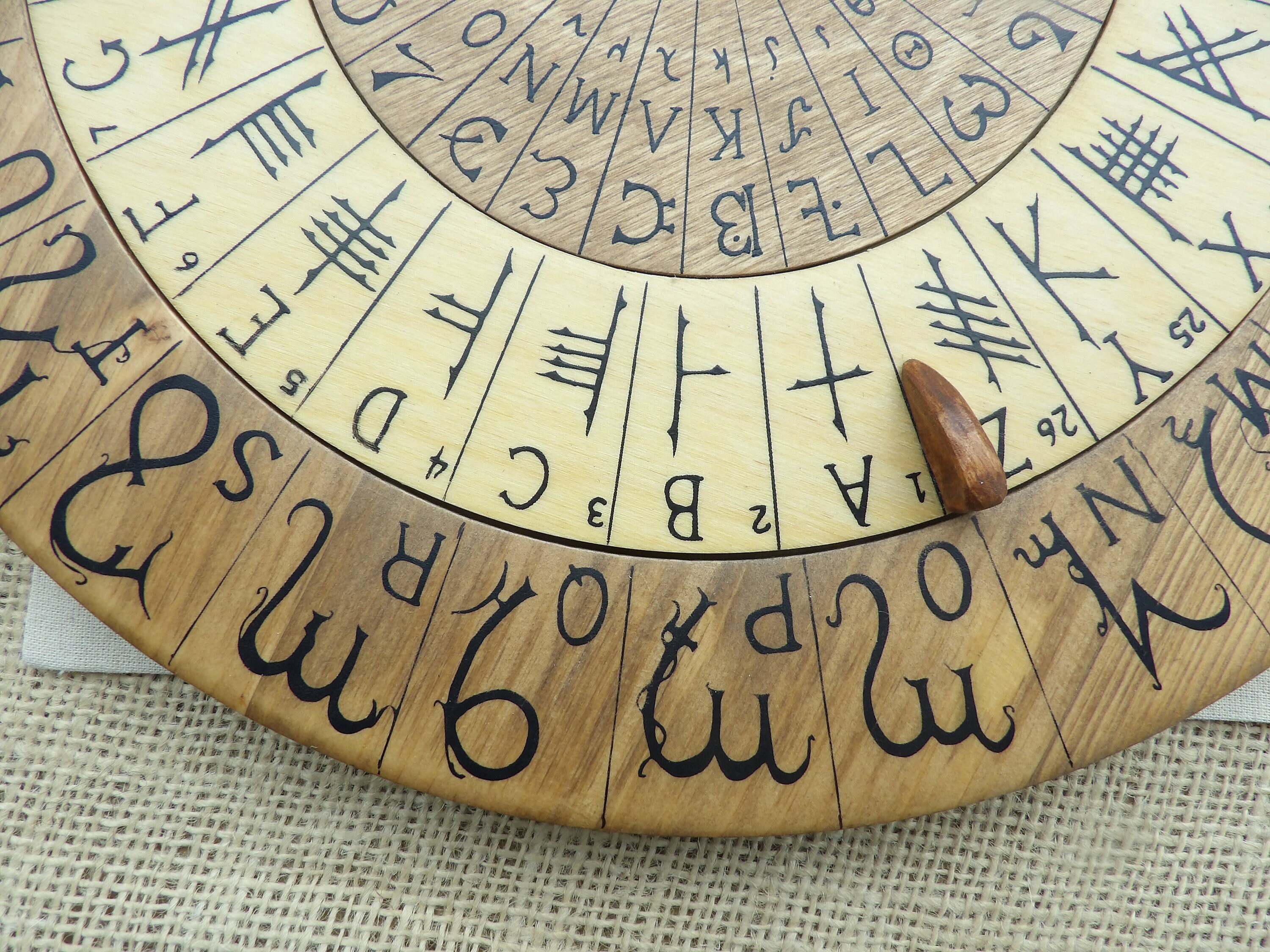 Cypher Wheel Cipher Wheel Wood Theban Ogham Enochian | Etsy