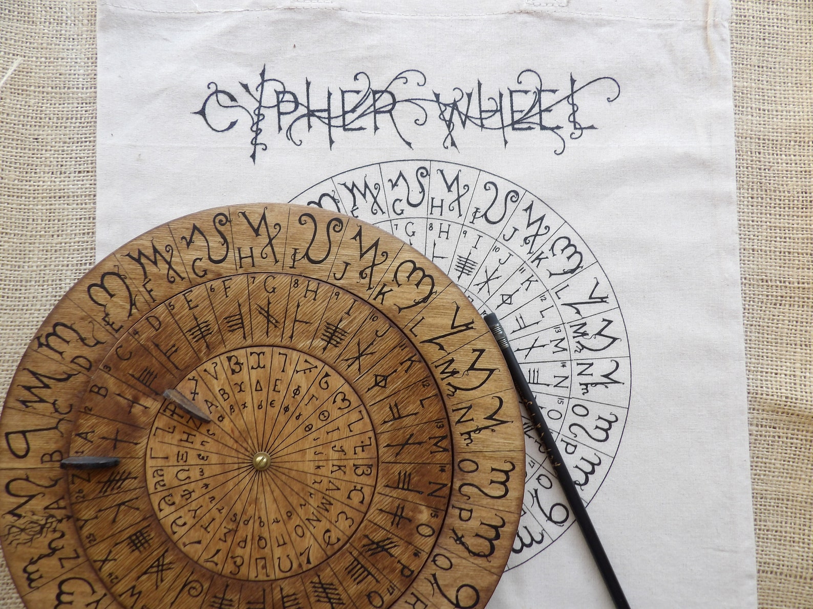 Cypher Wheel Cipher Wheel Theban Ogham Enochian Runes - Etsy UK