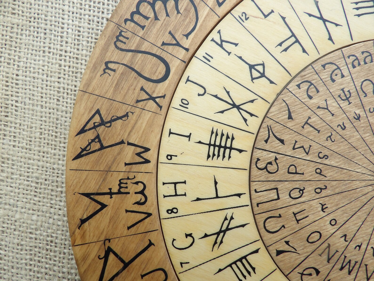 Cypher Wheel Cipher Wheel Wood Theban Ogham Enochian - Etsy