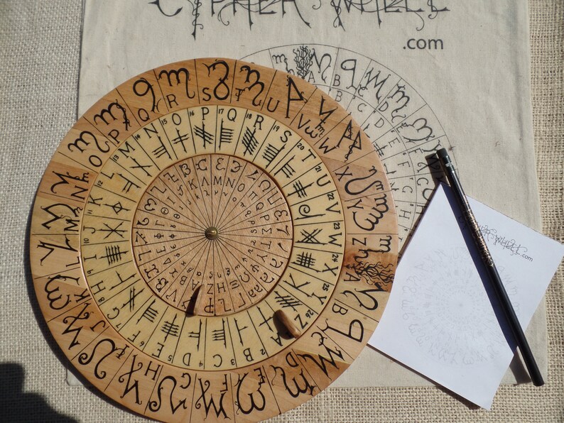 Cypher Wheel Cipher Wheel Wood Theban Ogham Enochian & | Etsy