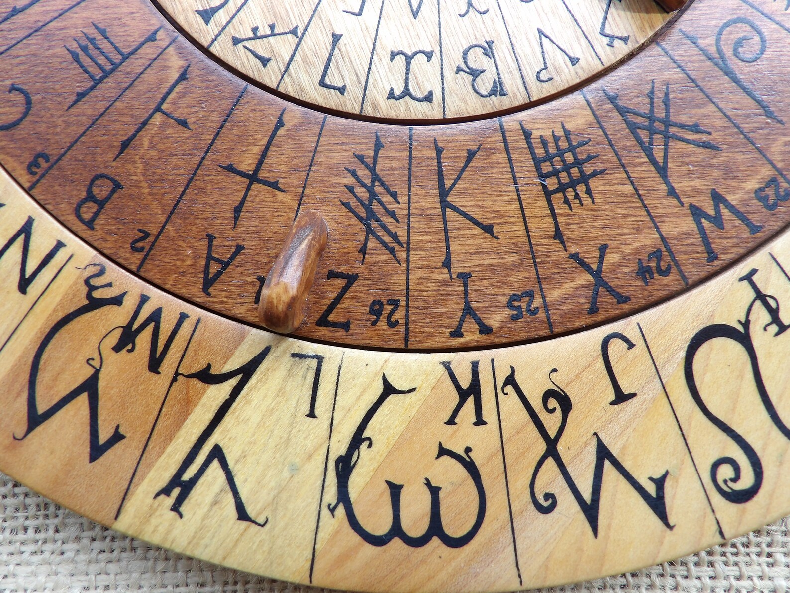 Cypher Wheel Cipher Wheel Wood With Theban Ogham Enochian - Etsy