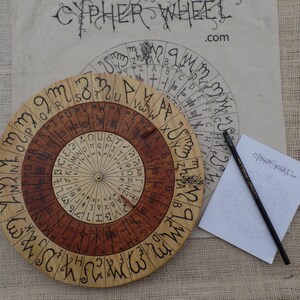 Cypher Wheel Cipher Wheel Wood with Theban Ogham Enochian | Etsy