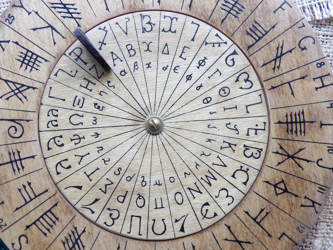 Cypher Wheel Cipher Wheel Ogham Enochian Koine Greek Secret | Etsy