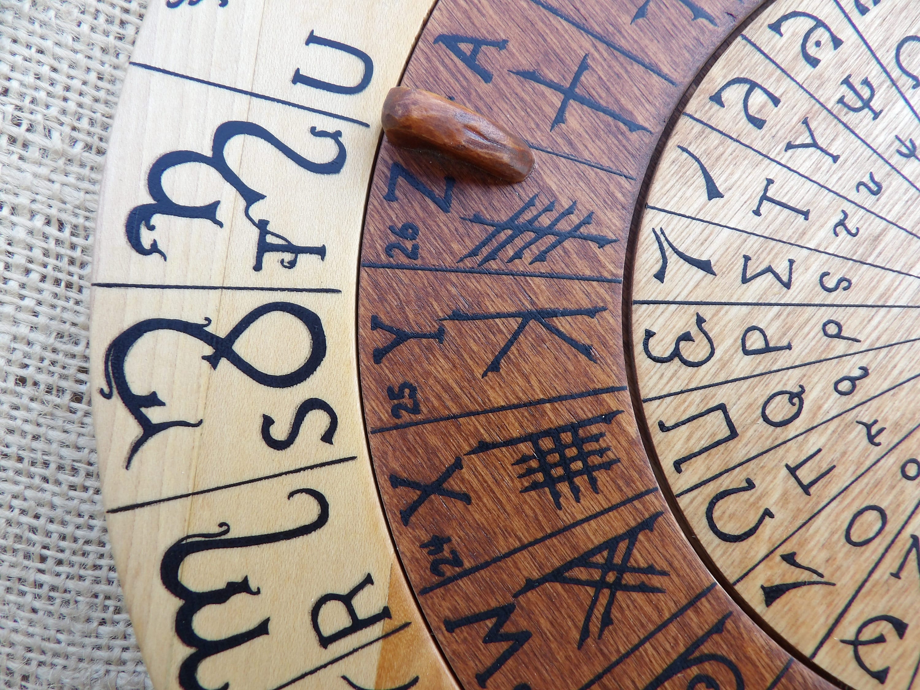 Cypher Wheel Cipher Wheel Wood with Theban Ogham Enochian | Etsy