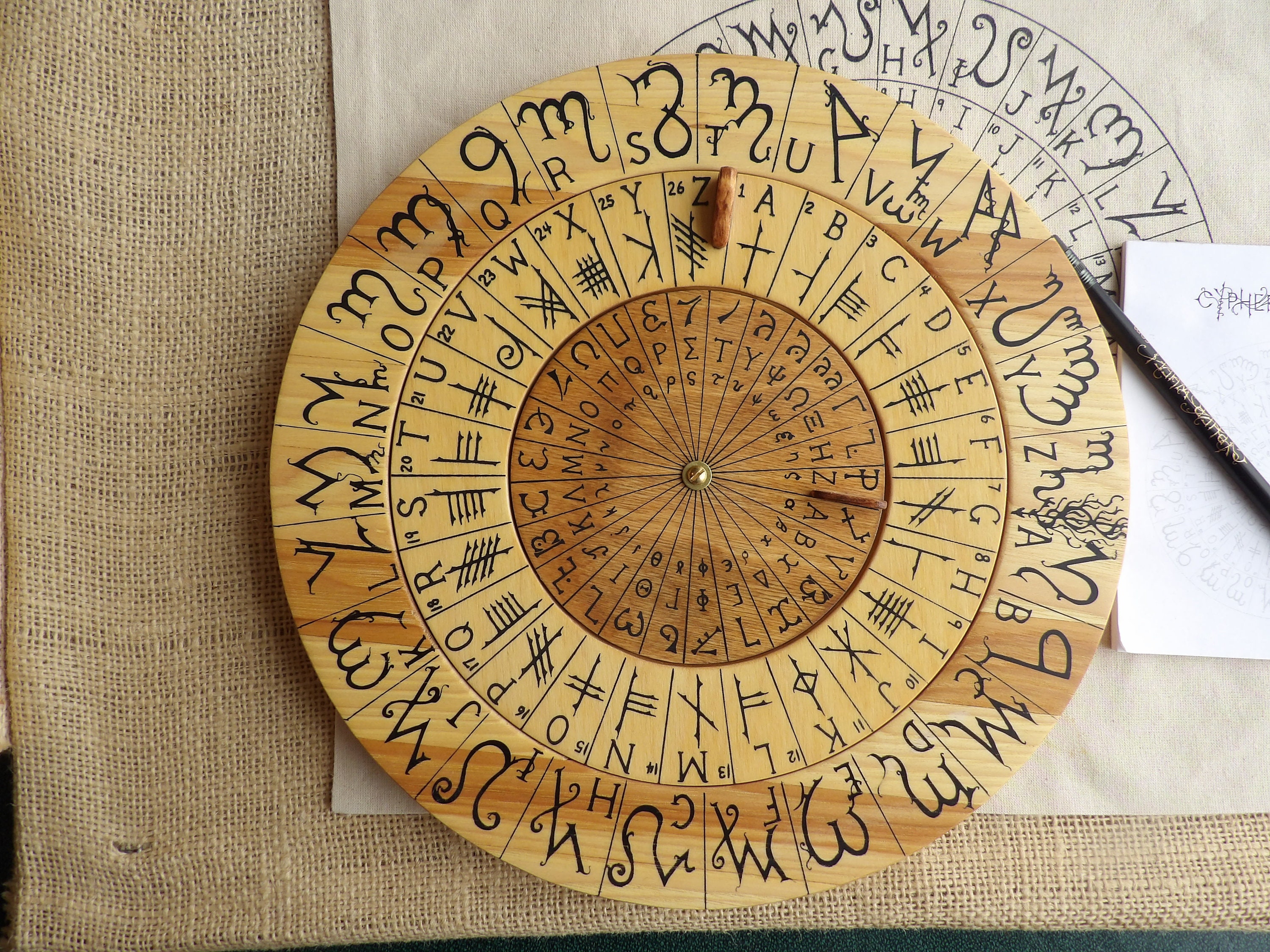 Cypher Wheel, Cipher Wheel, Theban, Ogham, Enochian, Runes, Secret ...