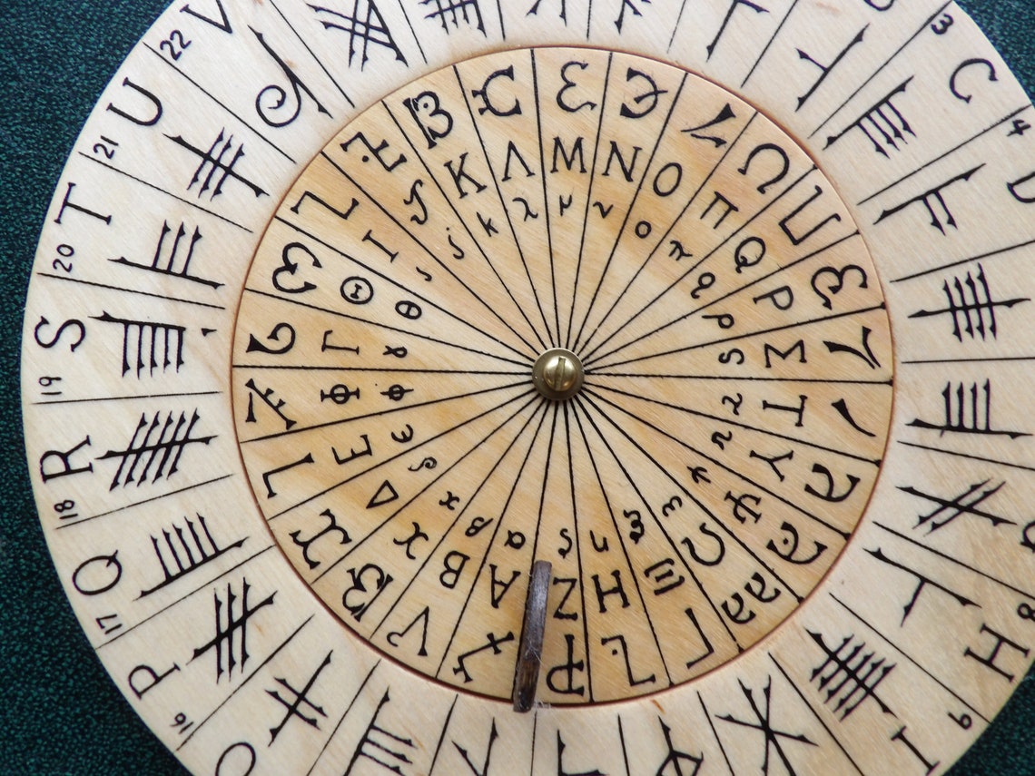 Cypher Wheel Cipher Wheel Ogham Enochian Koine Greek Secret | Etsy