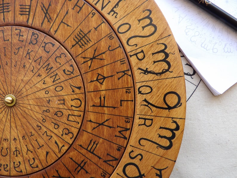 Cypher Wheel Cipher Wheel Theban Ogham Enochian Runes | Etsy Canada