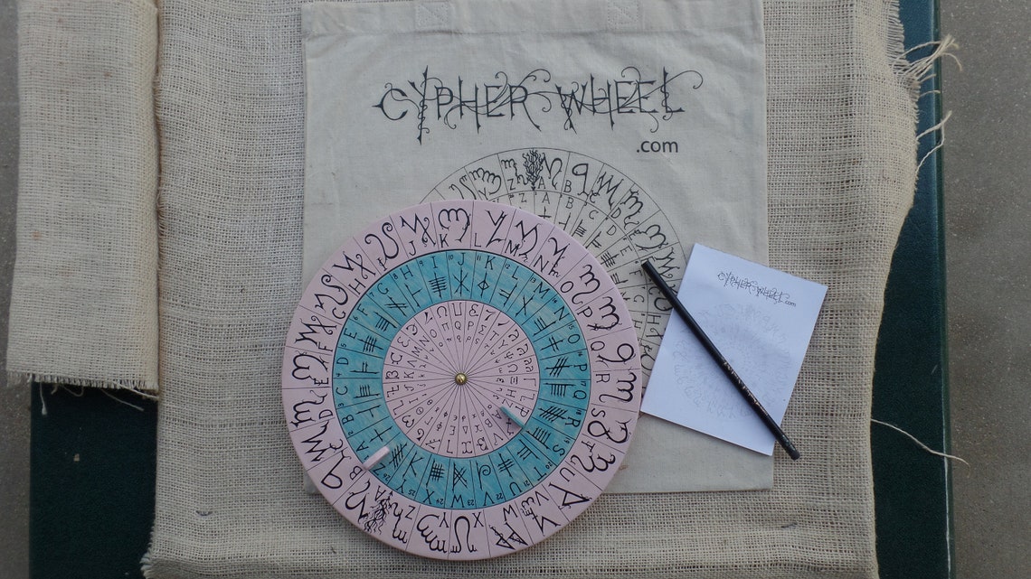 Cypher Wheel Cipher Wheel Wood Theban Ogham Enochian - Etsy