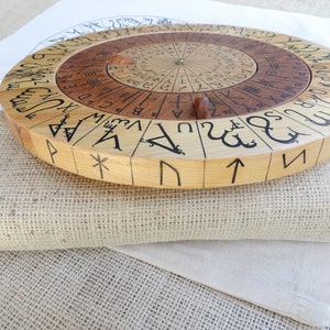 Cypher Wheel Cipher Wheel Wood with Theban Ogham Enochian | Etsy