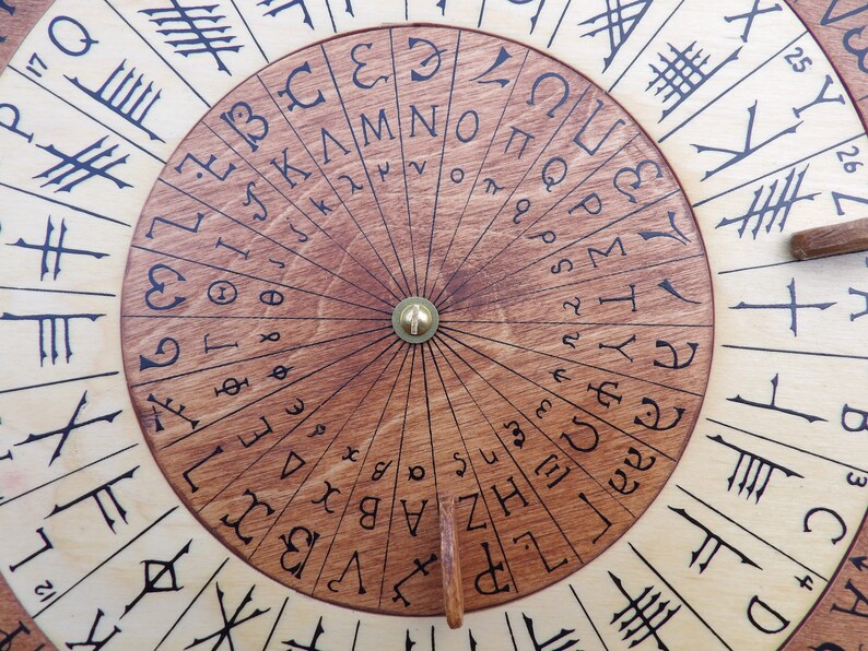 Cypher Wheel Cipher Wheel Theban Ogham Enochian Runes | Etsy
