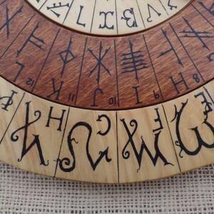 Cypher Wheel Cipher Wheel Wood with Theban Ogham Enochian | Etsy