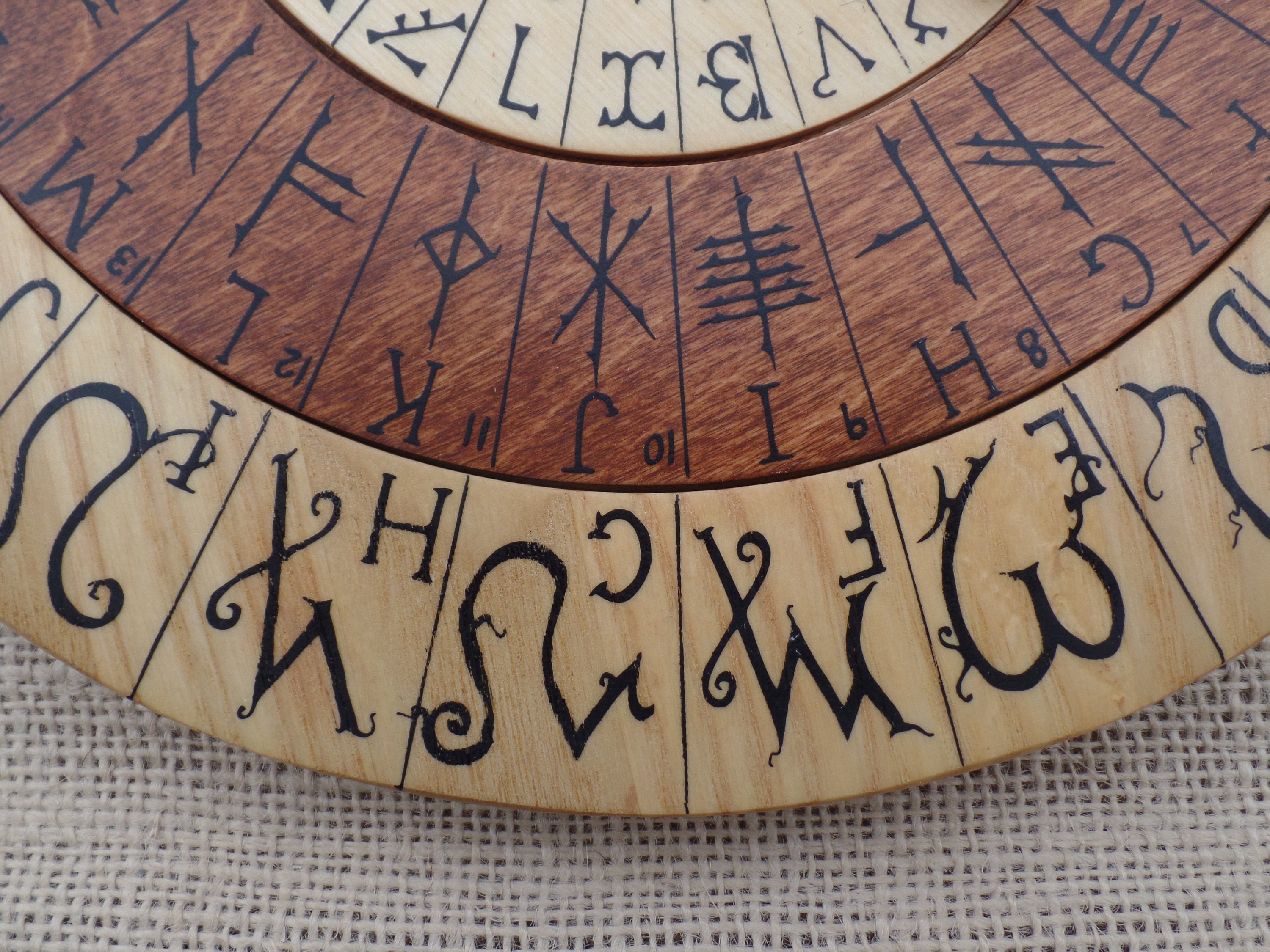 Cypher Wheel Cipher Wheel Wood with Theban Ogham Enochian | Etsy