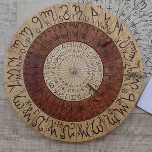 Cypher Wheel Cipher Wheel Wood with Theban Ogham Enochian | Etsy
